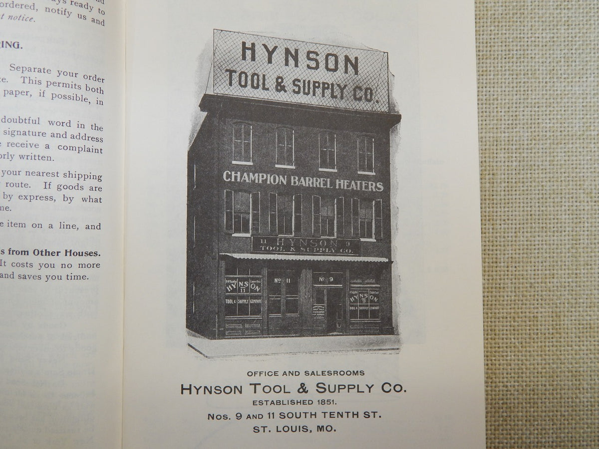 1903 Hynson Tool & Supply Company Catalog -- Cooper's Tools (reprint ...